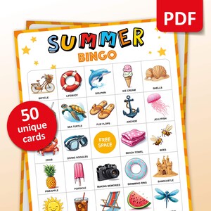 4 Season Bingo Games Set, 50 Bingo Cards per Game, Summer, Spring ...