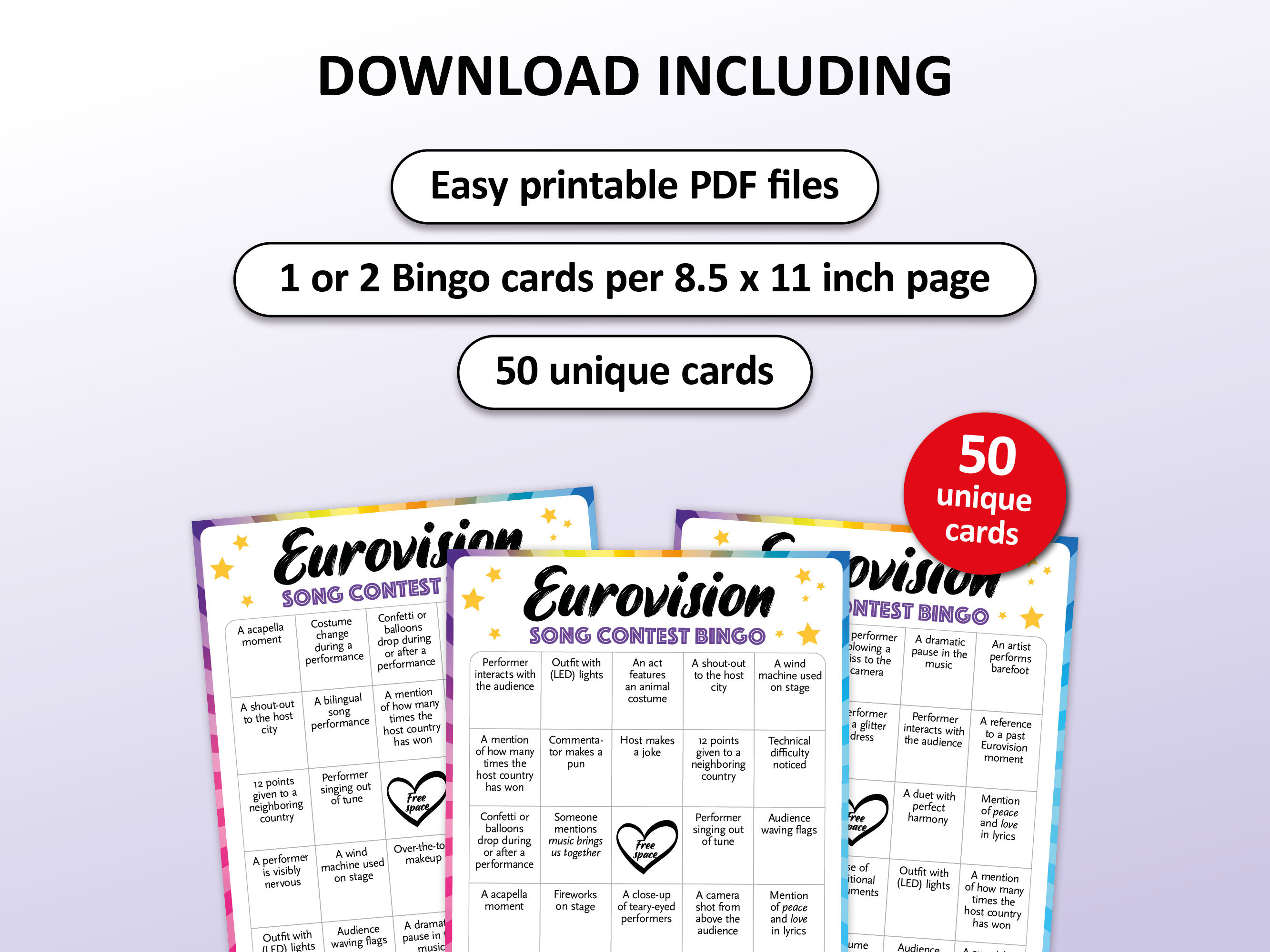 Eurovision Bingo Cards, 2024 Song Contest Printable Party Game ...
