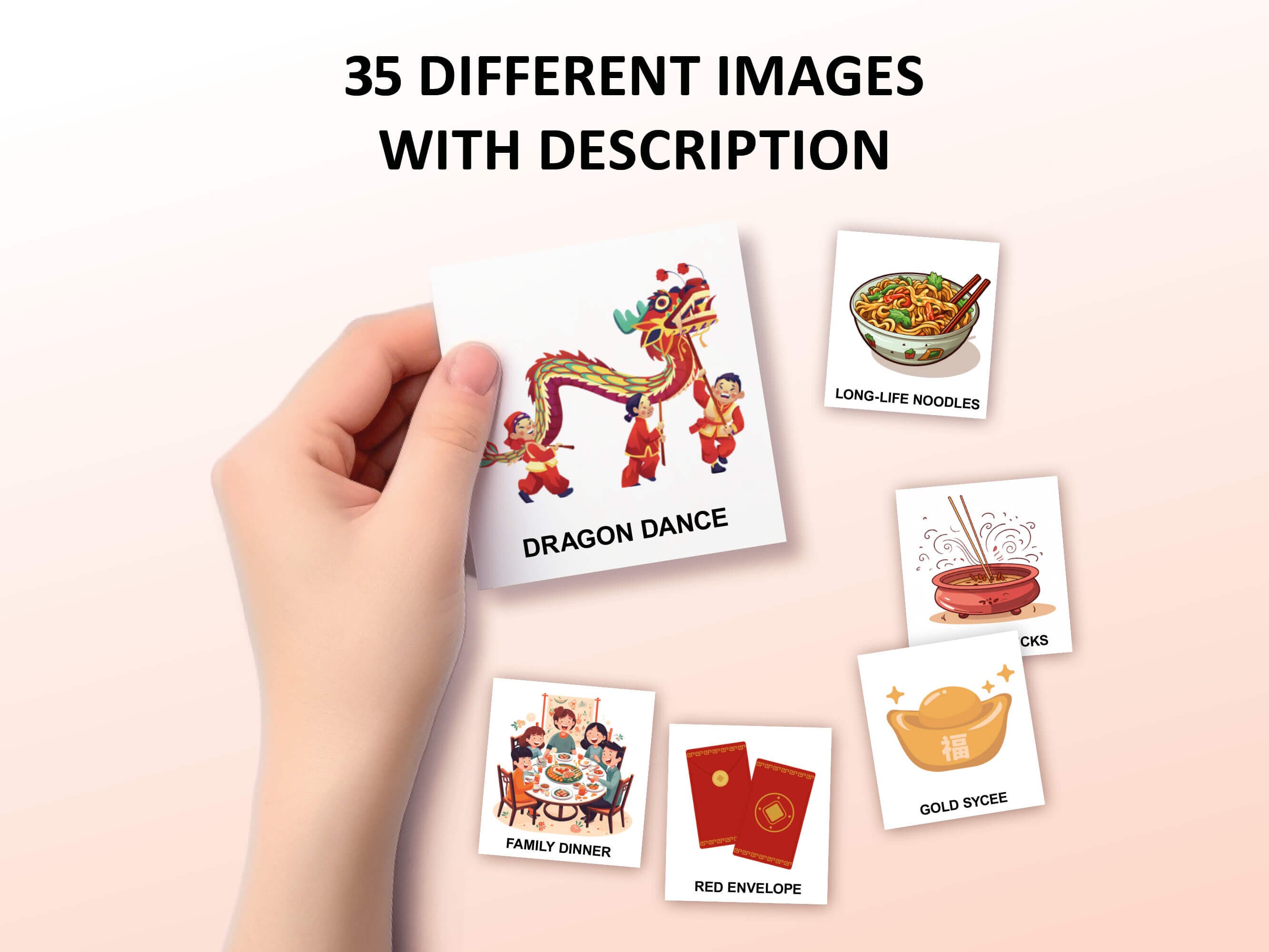 Lunar New Year Bingo, 50 Chinese New Year Bingo Cards, Party Game for ...