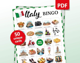 Spain Travel Bingo Game, 50 Spain Bingo Cards, Travel Trip Vacation ...