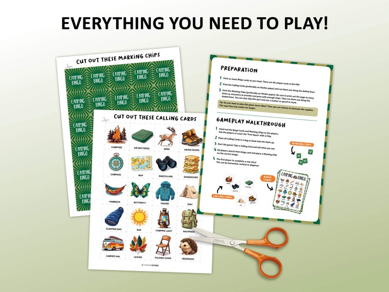 Camping Bingo, 30 Camping Bingo Cards, Vacation Classroom Activities ...