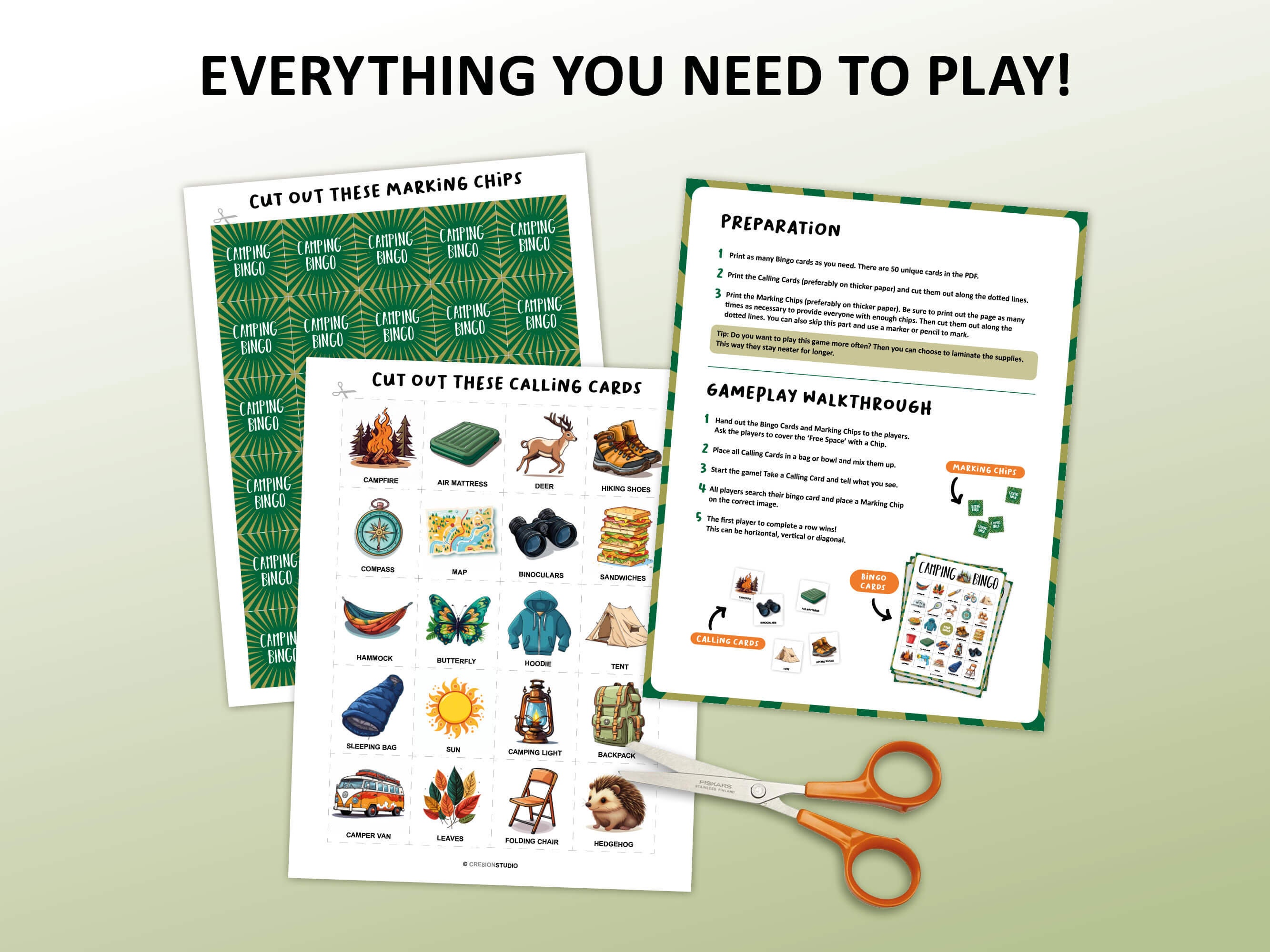 Camping Bingo, 30 Camping Bingo Cards, Vacation Classroom Activities ...