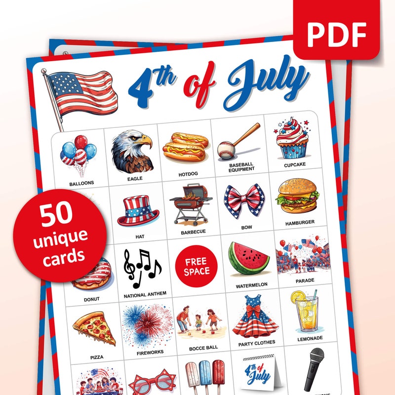4th of July Bingo - Etsy