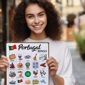 Portugal Travel Bingo Game, 50 Bingo Cards, Europe Trip Vacation ...