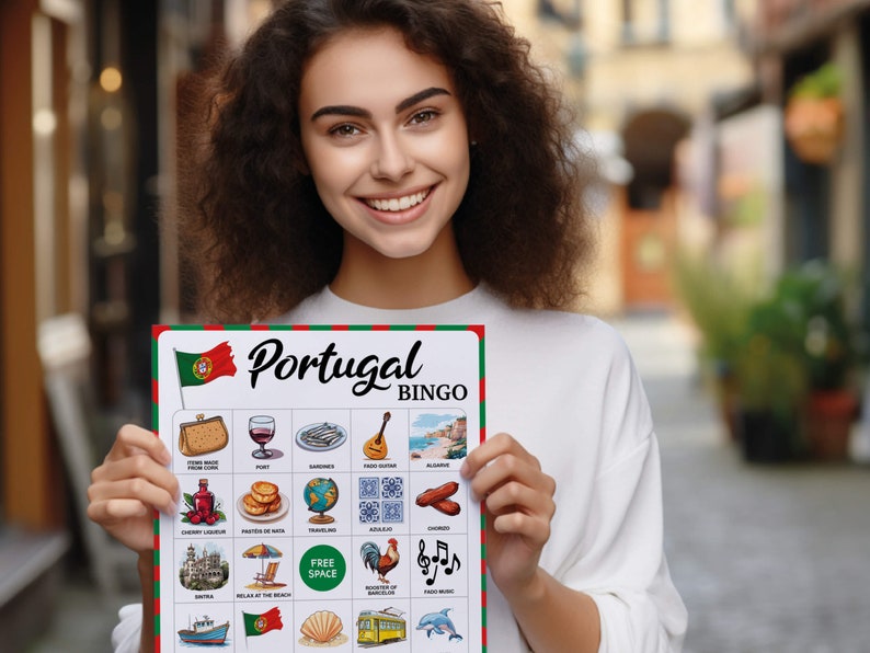 Portugal Travel Bingo Game, 50 Bingo Cards, Europe Trip Vacation ...