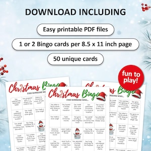 Christmas Bingo for Adults, Printable Christmas Party Games, Find the ...