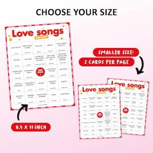 Valentines Day Music Bingo, 100 Bingo Cards + Spotify Playlist ...