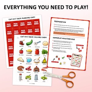 Pizza Party Bingo Game, 50 Pizza Bingo Cards, Dinner Party Activities ...