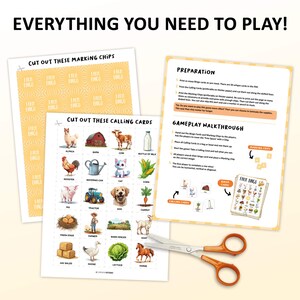 Farm Bingo, 50 Farm Bingo Cards, Birthday Activities, Kids Harvest ...