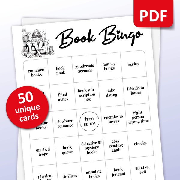 Book Club Bingo Cards - Etsy