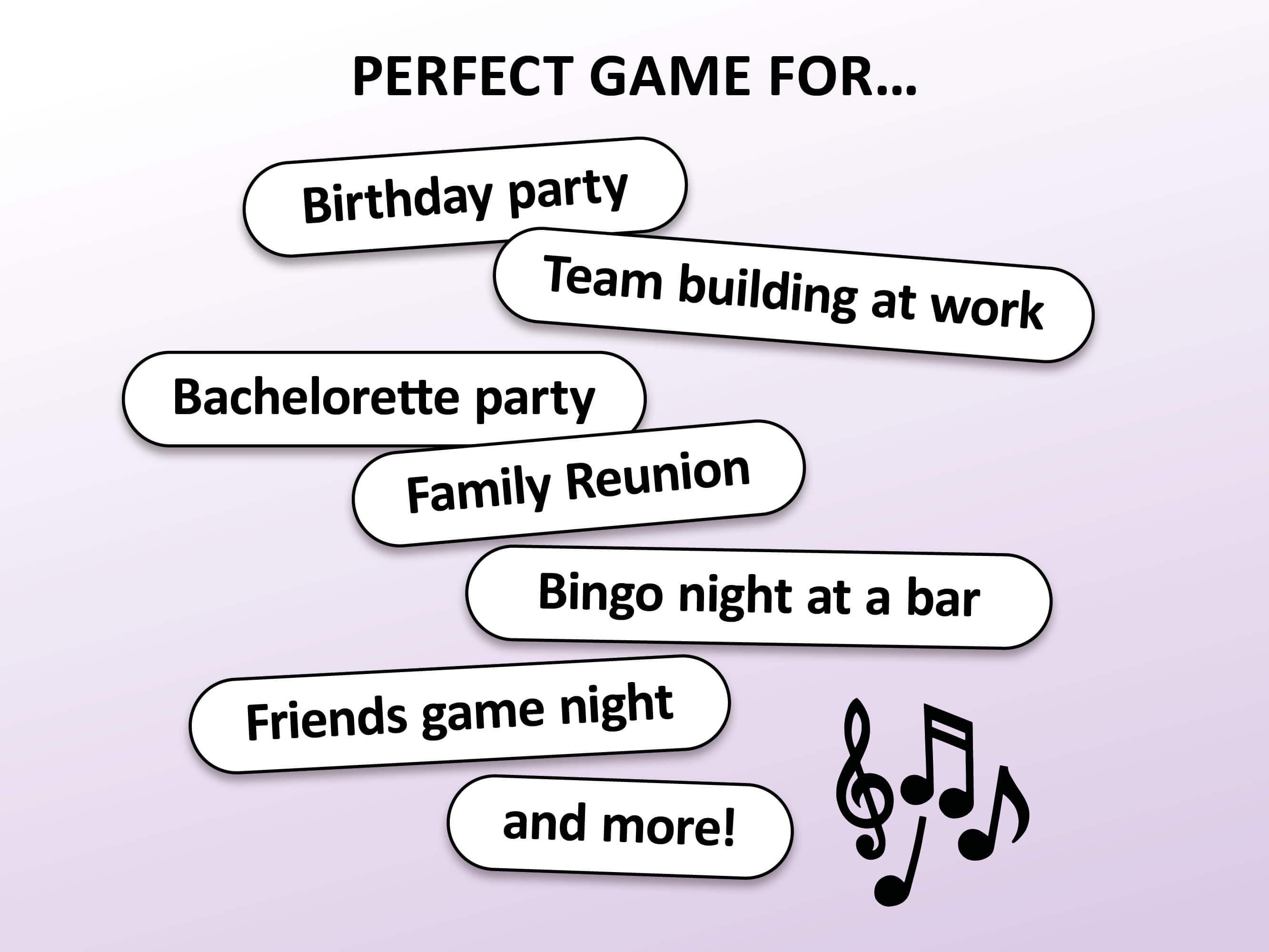 Party Hits Music Bingo, 100 Bingo Cards + Spotify Playlist, 80s 90s ...