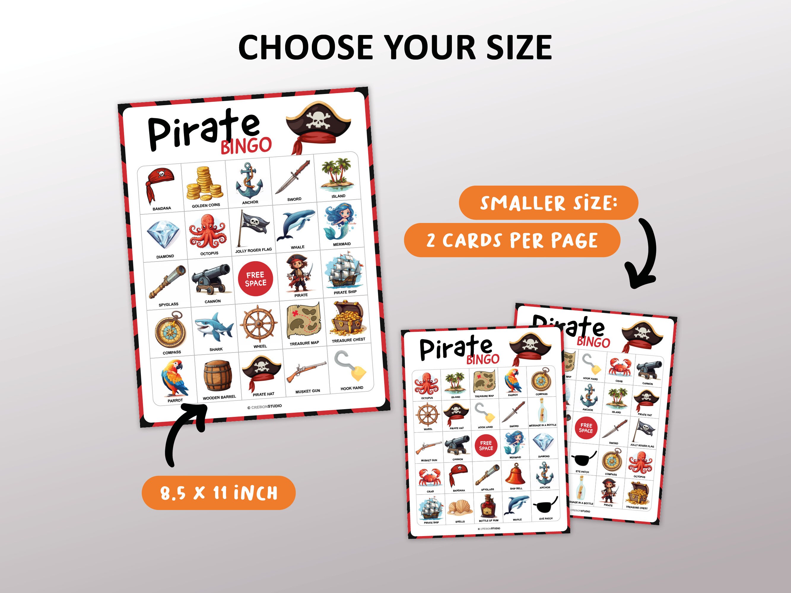 Pirate Bingo, 30 Pirate Bingo Cards, Birthday Activities, Kids Pirate ...
