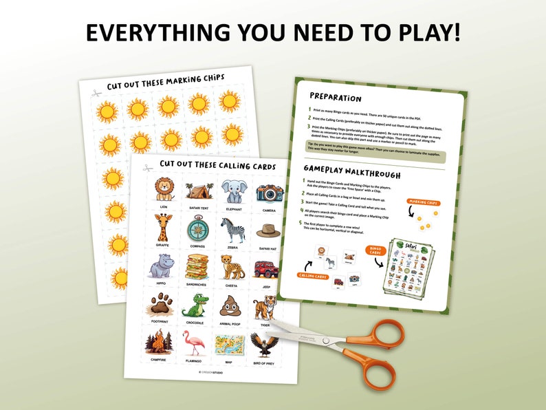 Safari Bingo, 50 Birthday Bingo Cards, Birthday Activities, Kids Safari ...