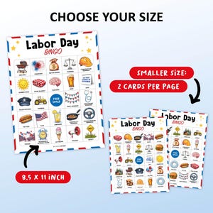 Labor Day Bingo, 50 Patriotic Bingo Cards, USA Party Game for Kids ...