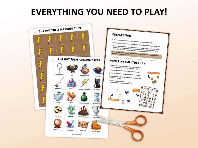 Wizard Bingo, 50 Wizard Bingo Cards, Birthday Activities, Kids Wizard ...