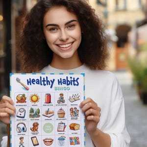 Healthy Habits Bingo, 50 Bingo Cards, Kids Health Printable Party Game, Educational School Nurse ...