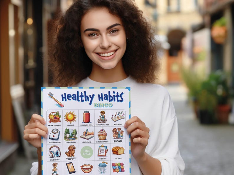 Healthy Habits Bingo, 50 Bingo Cards, Kids Health Printable Party Game ...