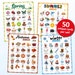 4 Season Bingo Games Set, 50 Bingo Cards per Game, Summer, Spring ...