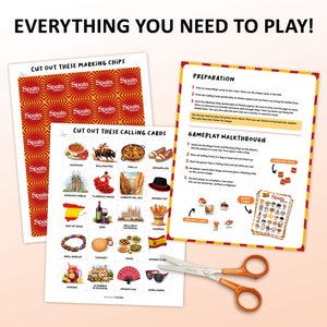 Spain Travel Bingo Game, 50 Spain Bingo Cards, Travel Trip Vacation ...