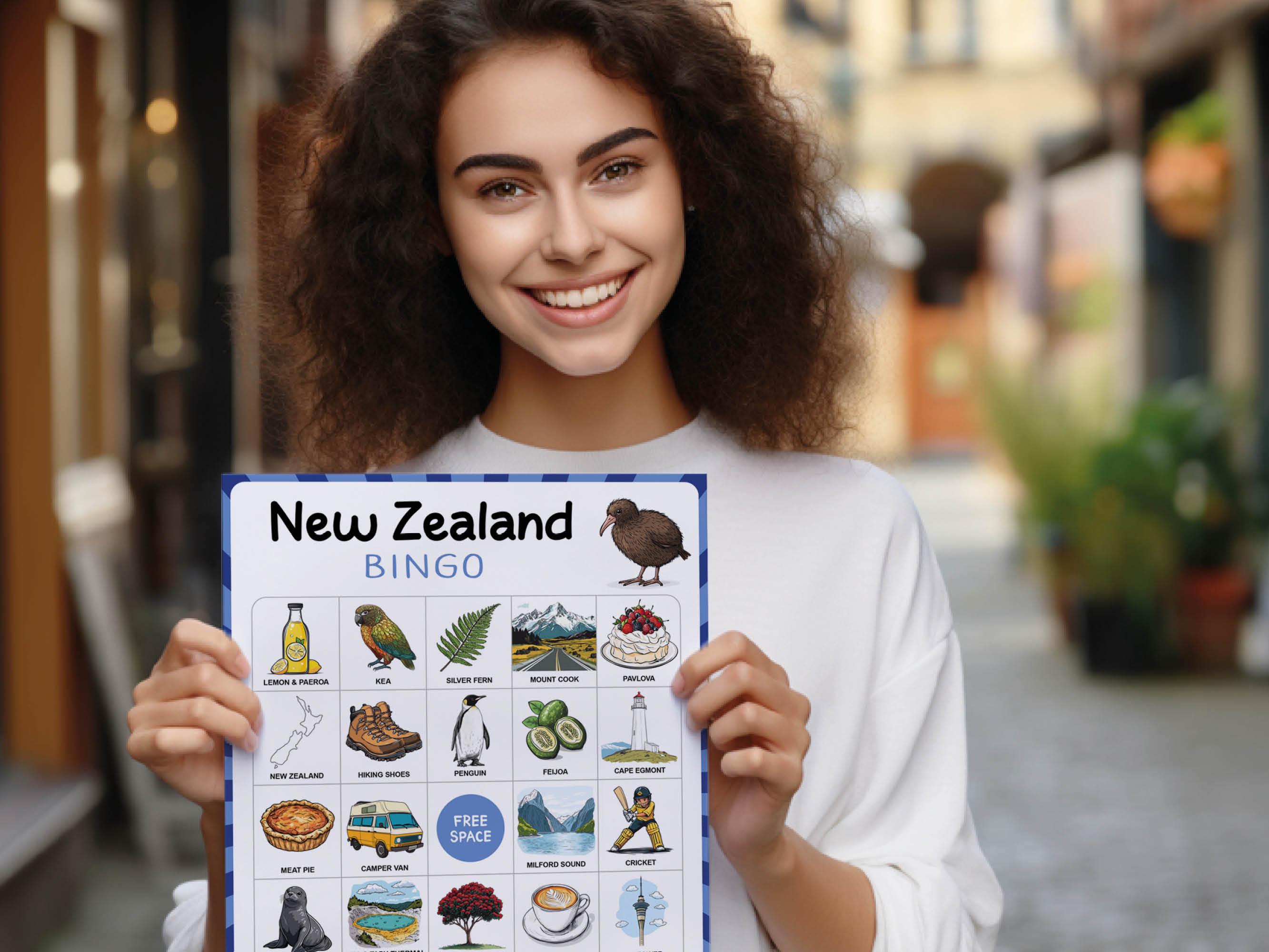 New Zealand Travel Bingo Game, 50 Bingo Cards, New Zealand Trip ...