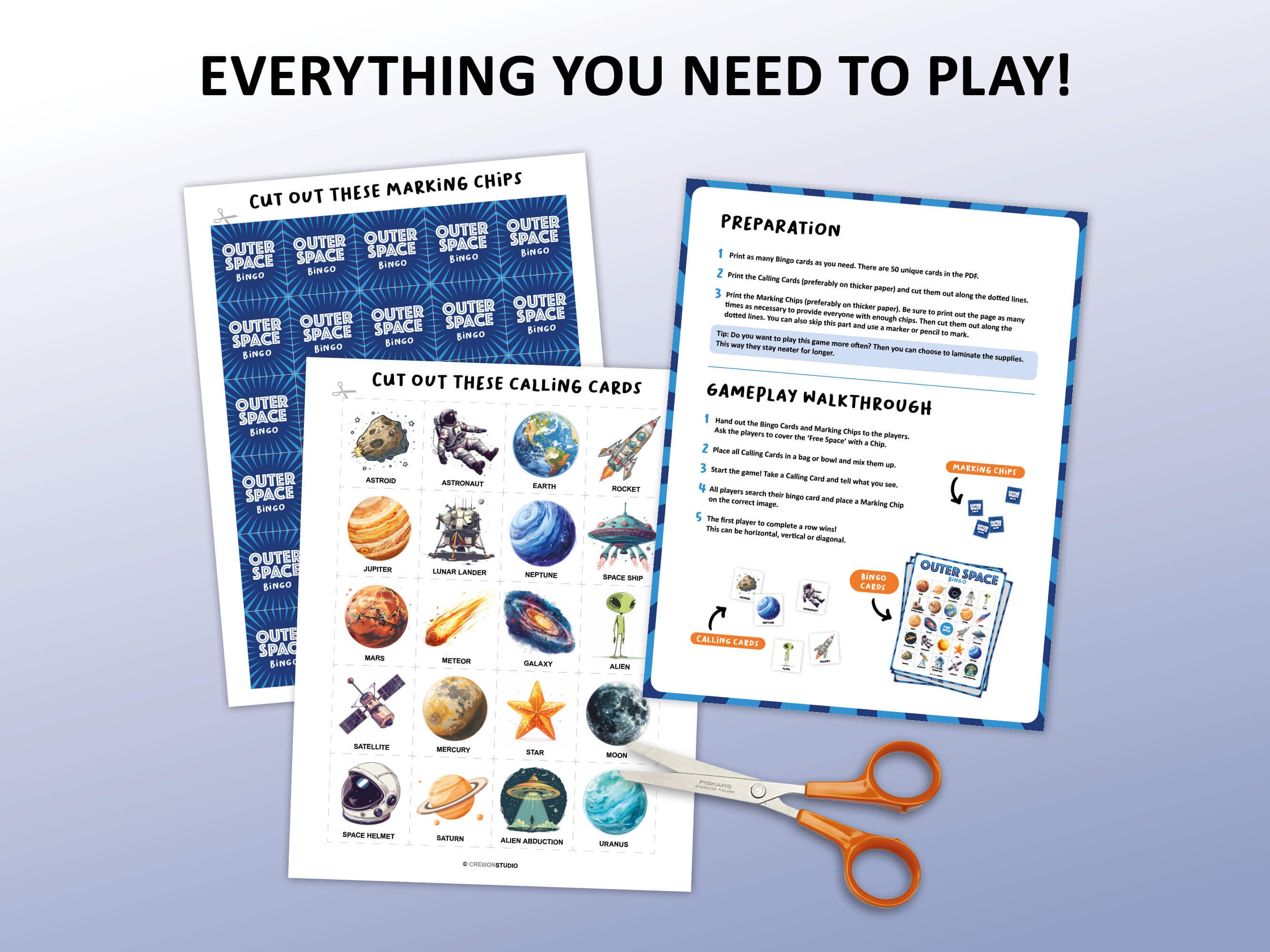 Outer Space Bingo, 30 Bingo Cards, Space Birthday Party Game for Kids ...