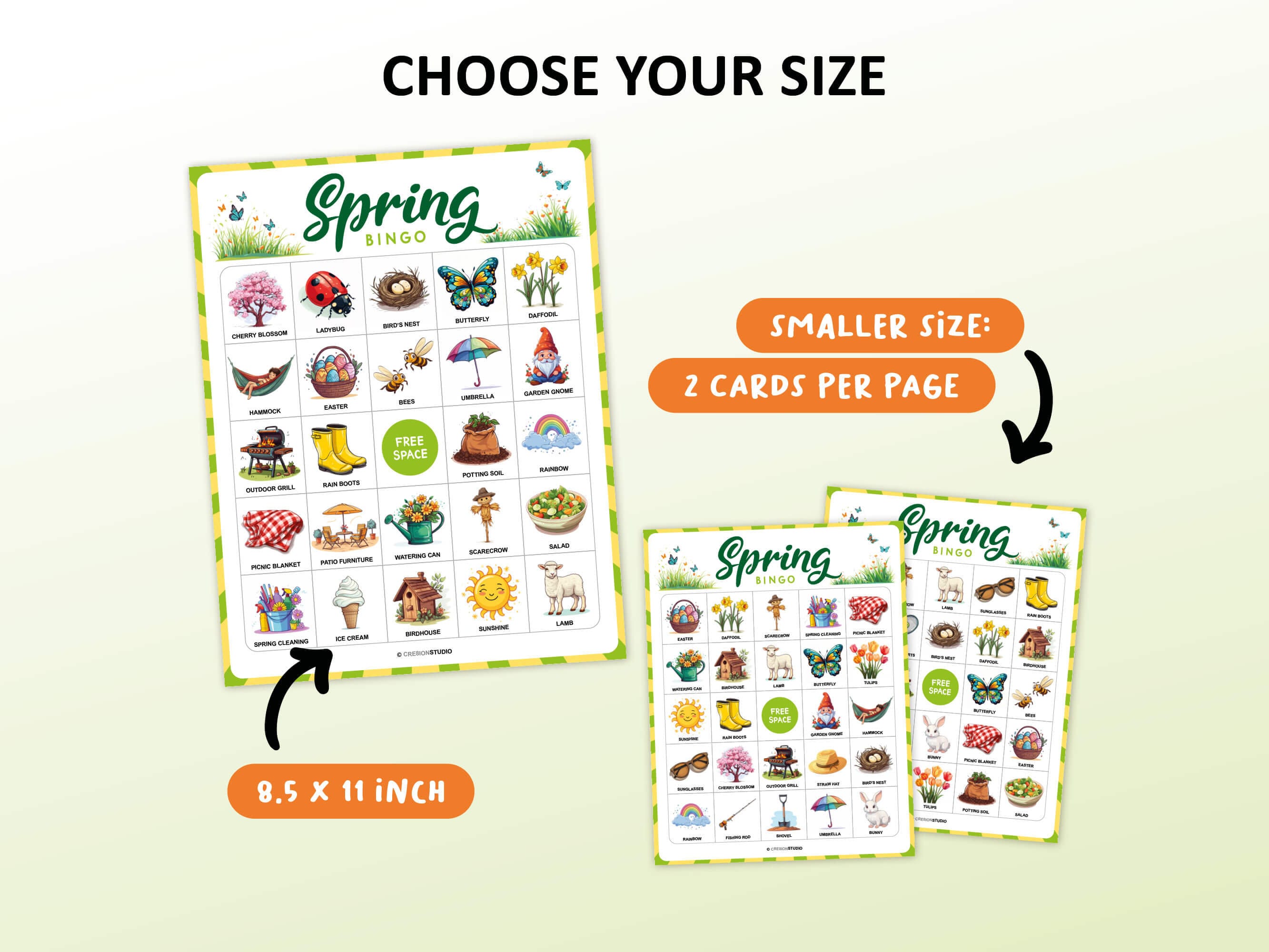 Spring Bingo, 50 Spring Bingo Cards, Birthday Activities, Kids & Adult ...