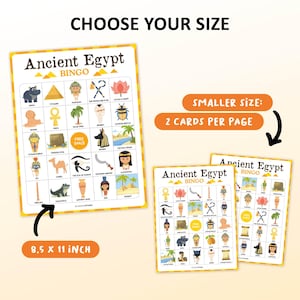 Ancient Egypt Bingo, 50 Bingo Cards, Egyptian Printable Party Game ...