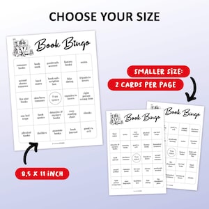 Book Bingo Game, 50 Book Bingo Cards, Book Club Activities, Girls Night ...