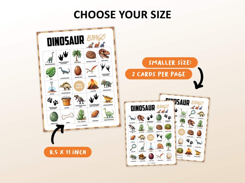 Dinosaur Bingo, 50 Dinosaurs Bingo Cards, Birthday Activitiy, Kids Dino ...