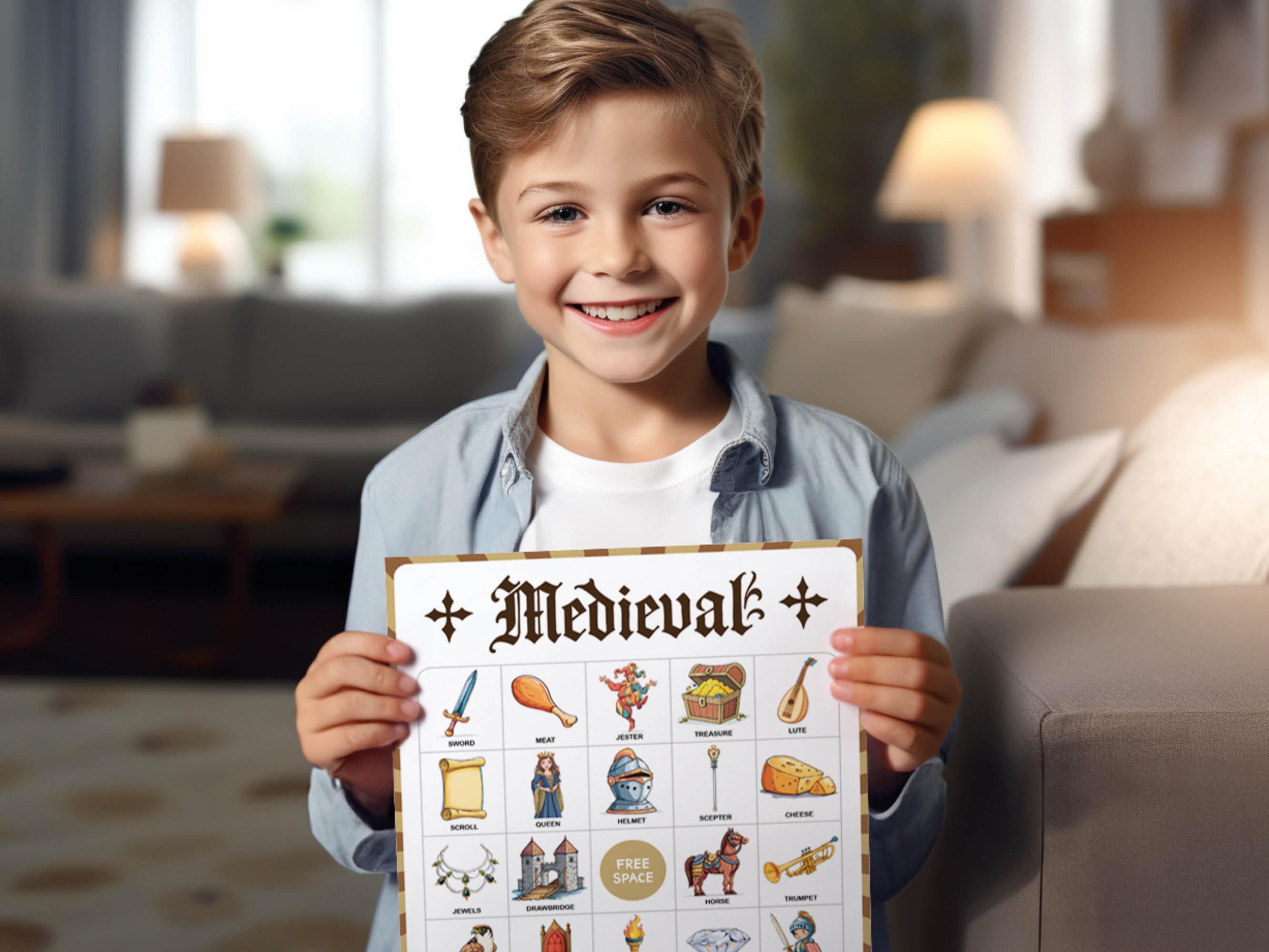Medieval Bingo, 50 Bingo Cards, Middle Ages Party Game, World History ...