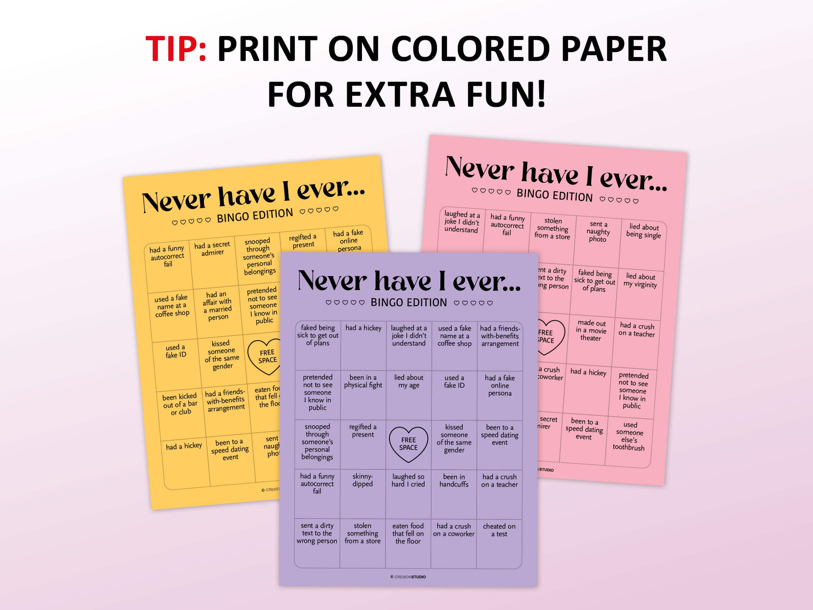 Never Have I Ever Bingo, 50 Drinking Game Bingo Cards, Bachelorette ...