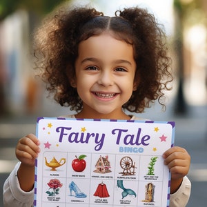 Fairytale Bingo, 50 Bingo Cards, Fairy Tale Party Game, Printable Kids ...