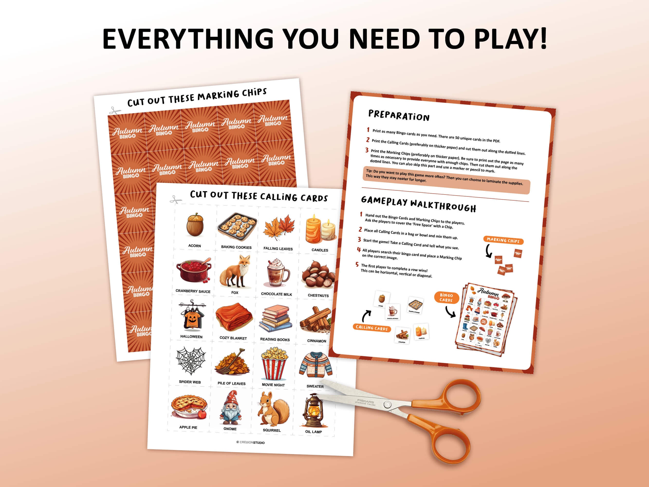 Autumn Bingo, 50 Autumn Bingo Cards, Birthday Activities, Kids Fall ...