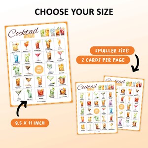 Cocktail Party Game, 50 Cocktail Bingo Cards, Bachelorette Party ...
