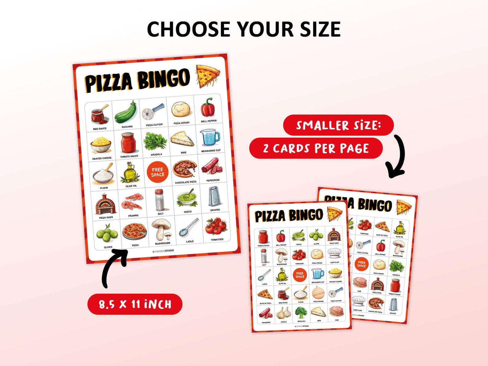 Pizza Party Bingo Game, 50 Pizza Bingo Cards, Dinner Party Activities ...