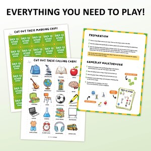 Back to School Bingo Game, 50 Bingo Cards, Teachers Printable Classroom ...