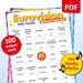 Spain Travel Bingo Game, 50 Spain Bingo Cards, Travel Trip Vacation ...