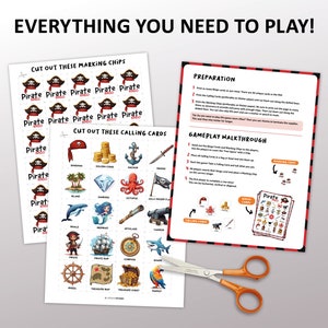 Pirate Bingo, 50 Pirate Bingo Cards, Birthday Activities, Kids Pirate ...