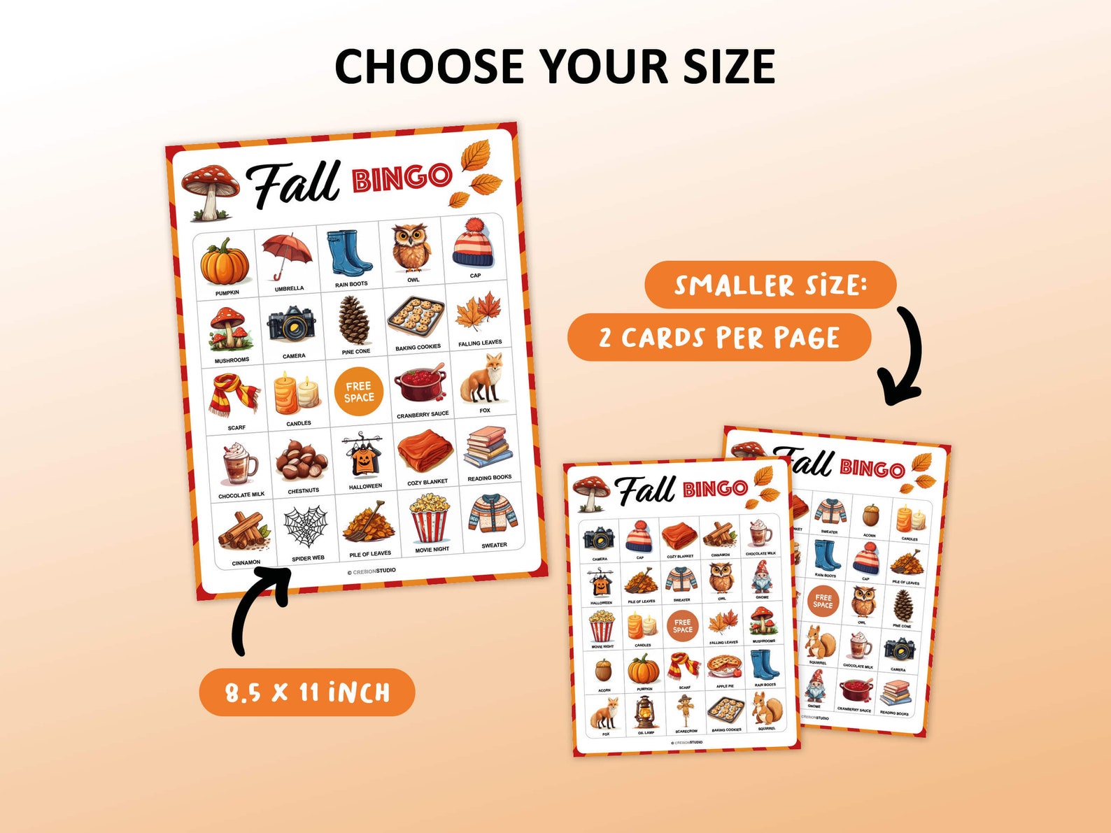 Fall Bingo, 50 Fall Bingo Cards, Season Classroom Activities, School ...