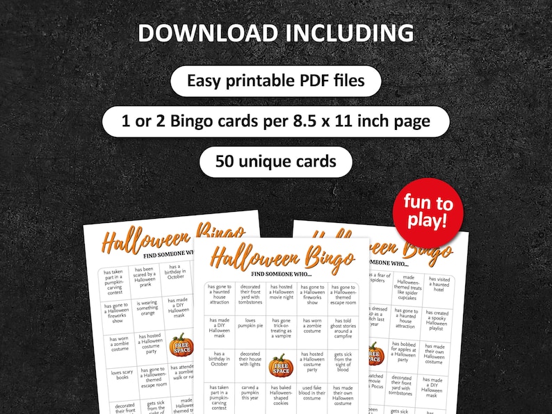 Halloween Bingo for Adults, Printable Halloween Party Games, Find the ...