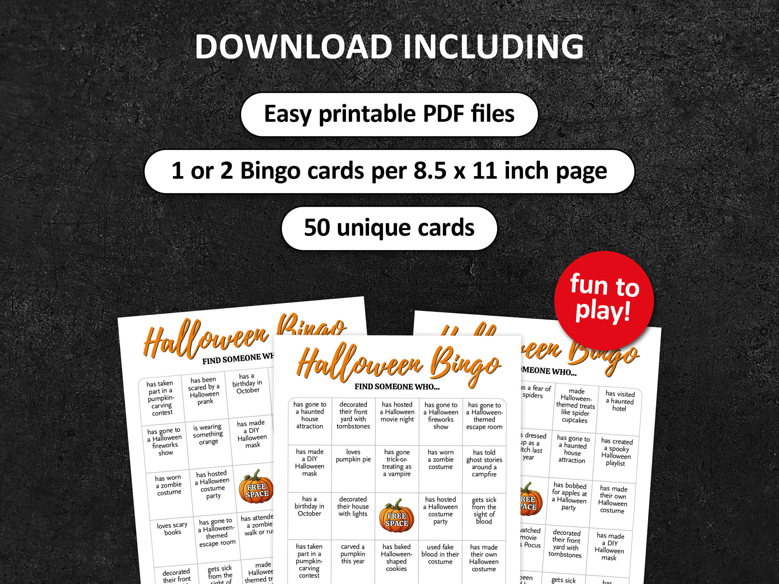 Halloween Bingo for Adults, Printable Halloween Party Games, Find the ...