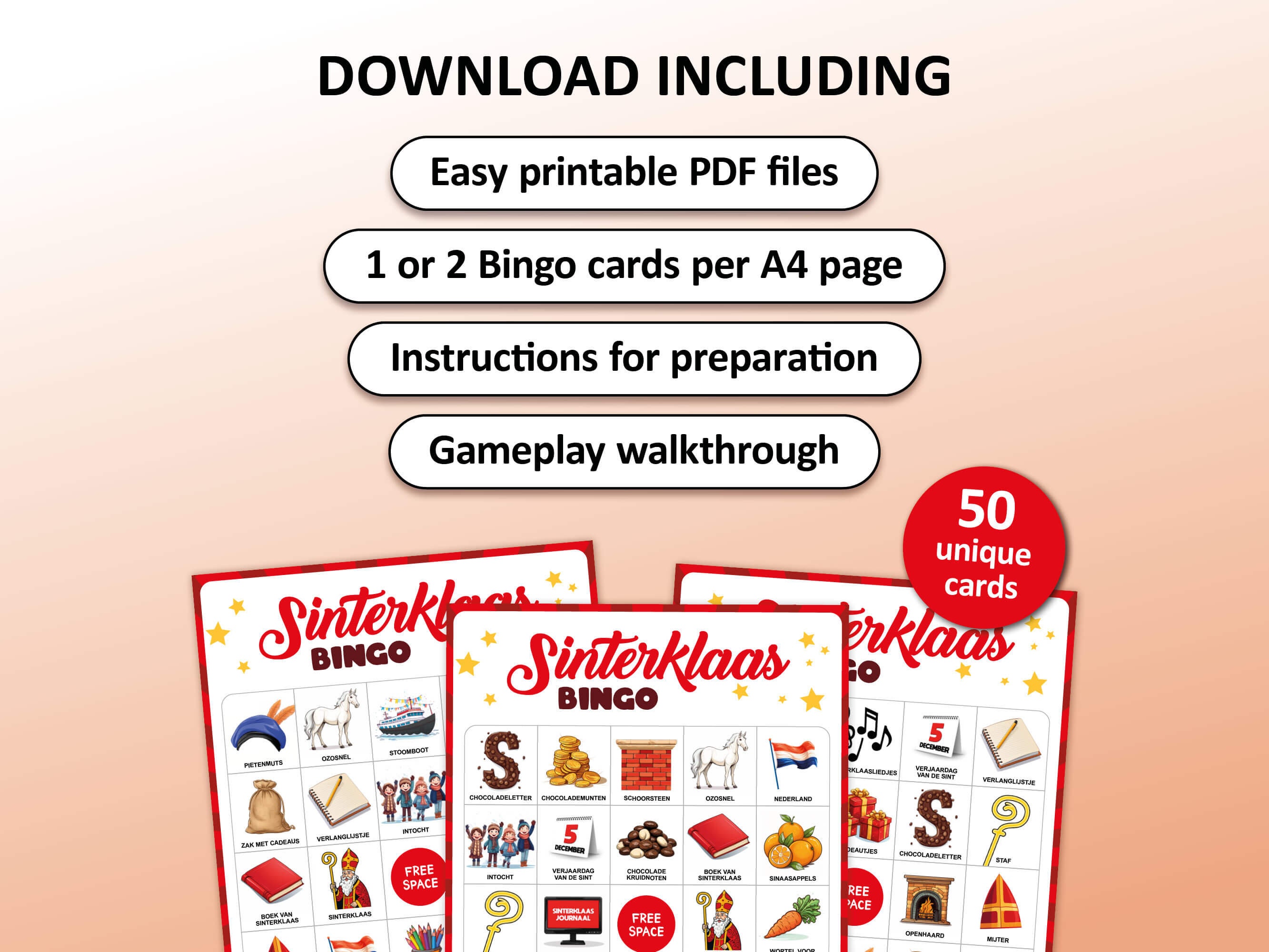 Sinterklaas Bingo, 50 Sinterklaas Bingo Cards, December Activities ...