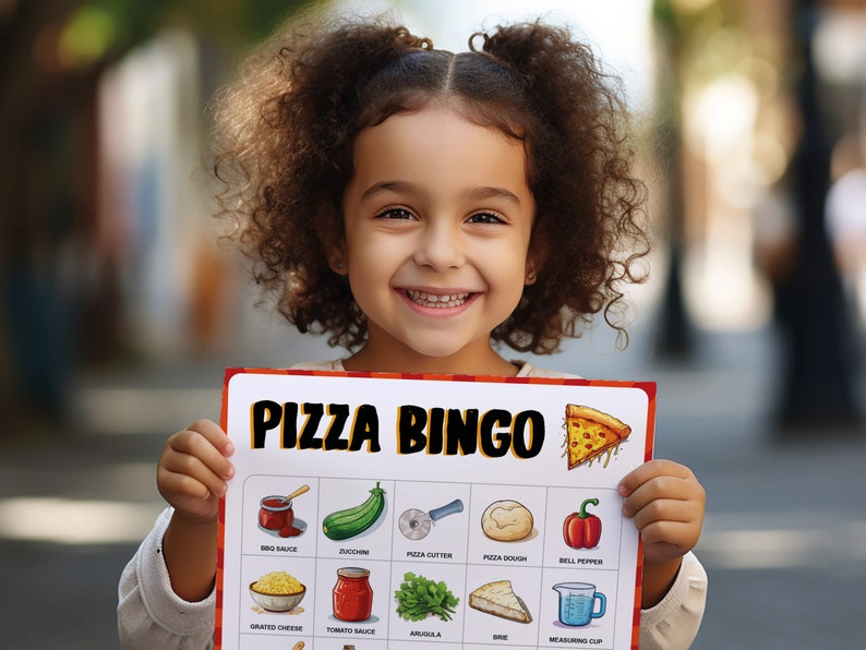 Pizza Party Bingo Game, 50 Pizza Bingo Cards, Dinner Party Activities ...