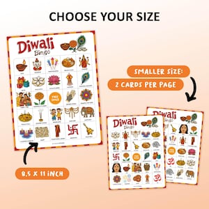 Diwali Bingo, 50 Printable Bingo Cards, Diwali 2025 Party Game for Kids ...