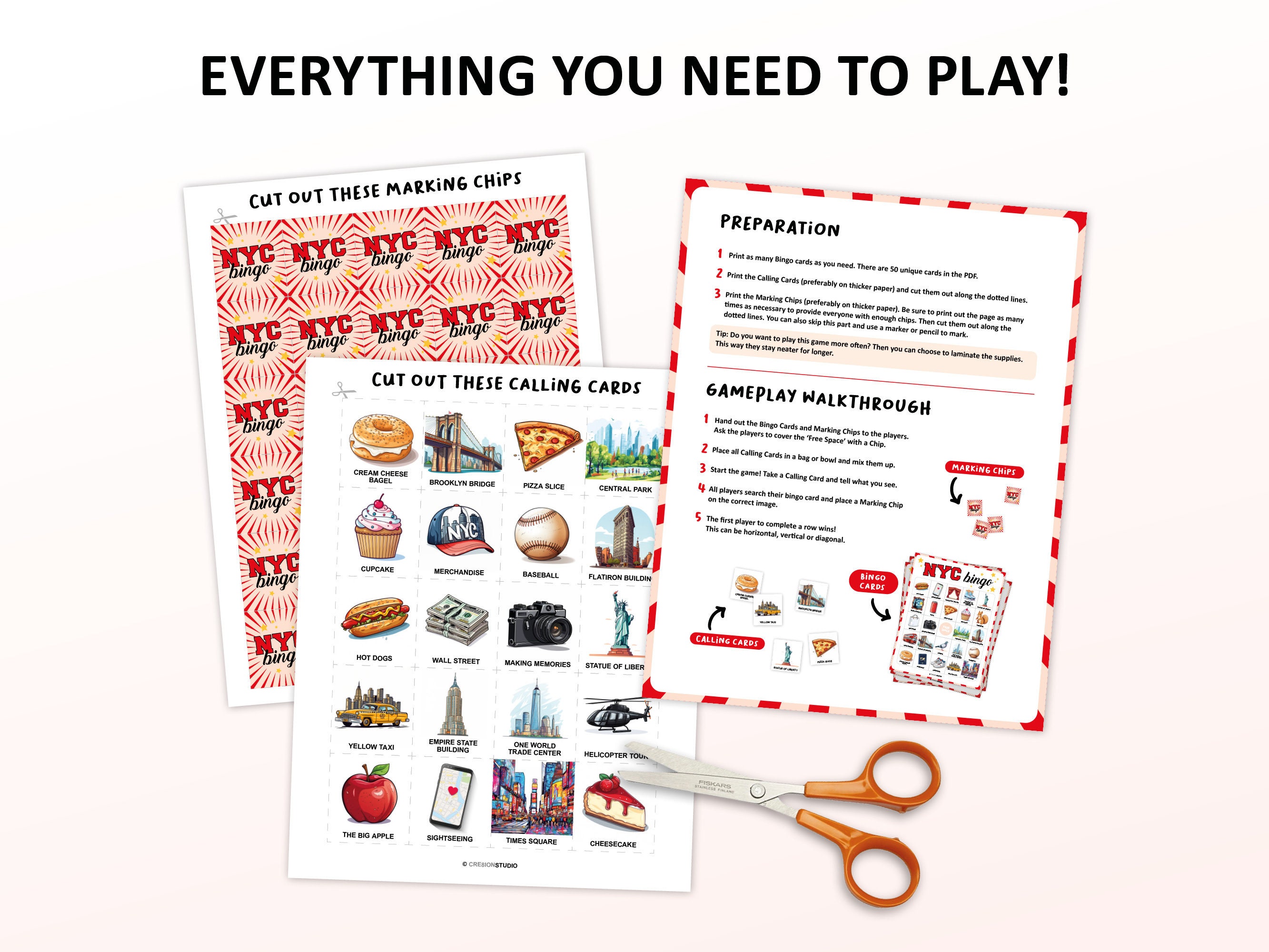 New York Bingo Game, 50 NYC Bingo Cards, New York City Travel ...