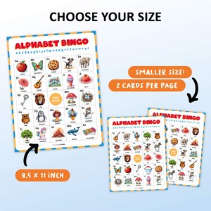 Alphabet Bingo, 50 Letter Bingo Cards, Kids Learning Activities ...