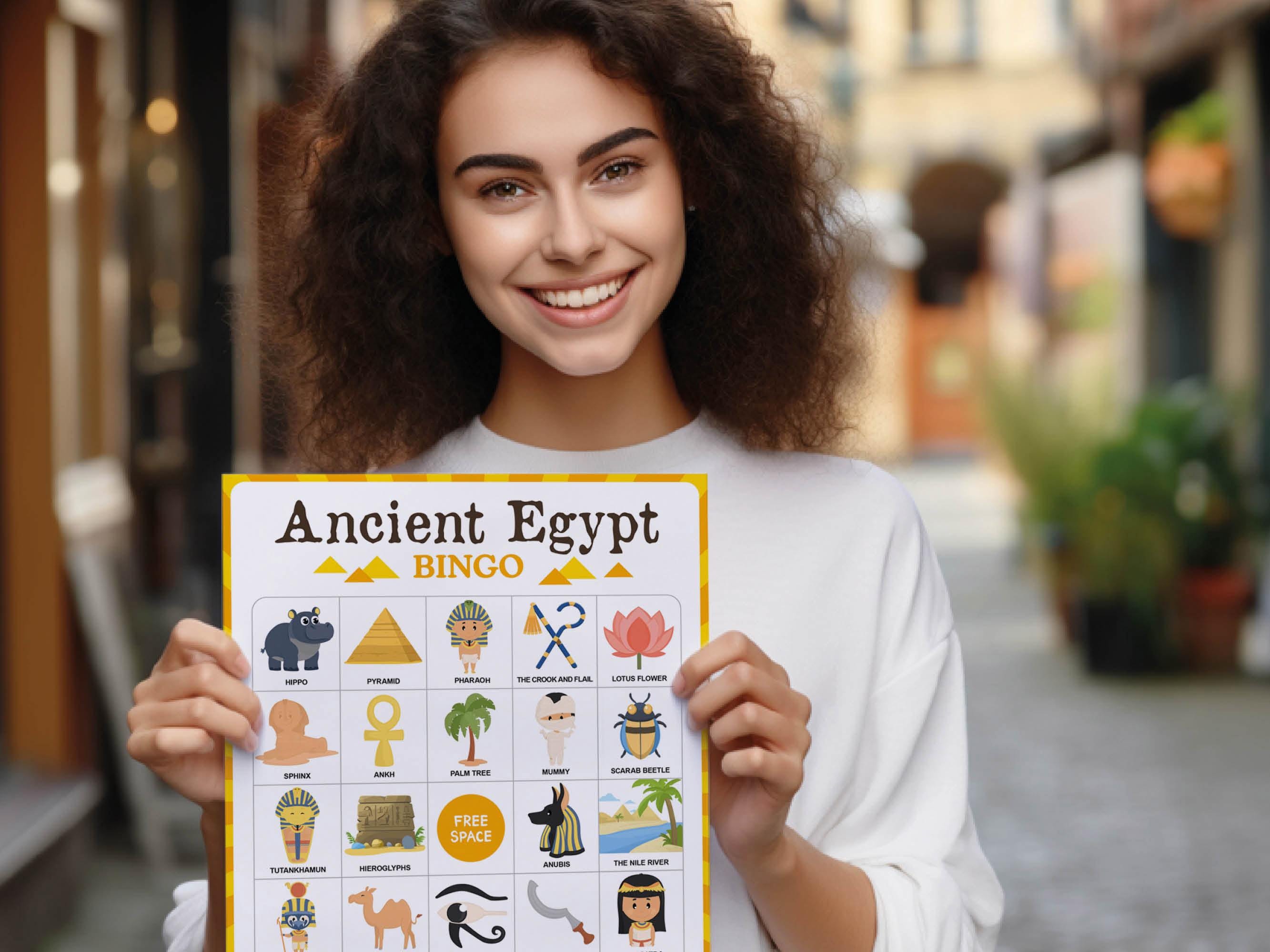 Ancient Egypt Bingo, 50 Bingo Cards, Egyptian Printable Party Game ...