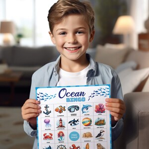 Ocean Bingo, 50 Sea Bingo Cards, Birthday Activities, Kids Underwater ...