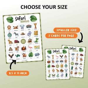 Safari Bingo, 50 Birthday Bingo Cards, Birthday Activities, Kids Safari ...