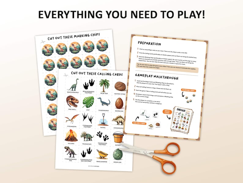 Dinosaur Bingo, 30 Dinosaurs Bingo Cards, Birthday Activitiy, Kids Dino ...